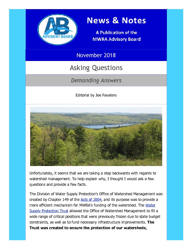 Document Library | MWRA Advisory Board